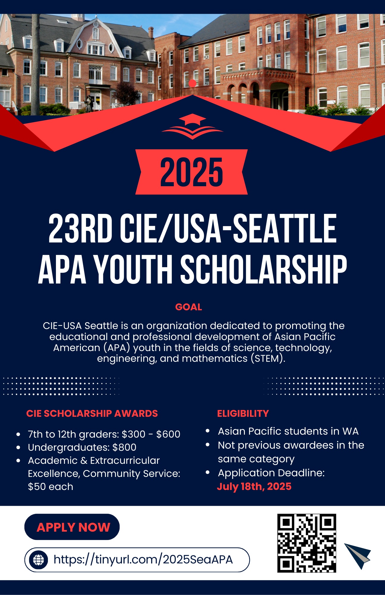 2025 The 23rd CIE/USA-Seattle APA Youth Scholarship Application ...
